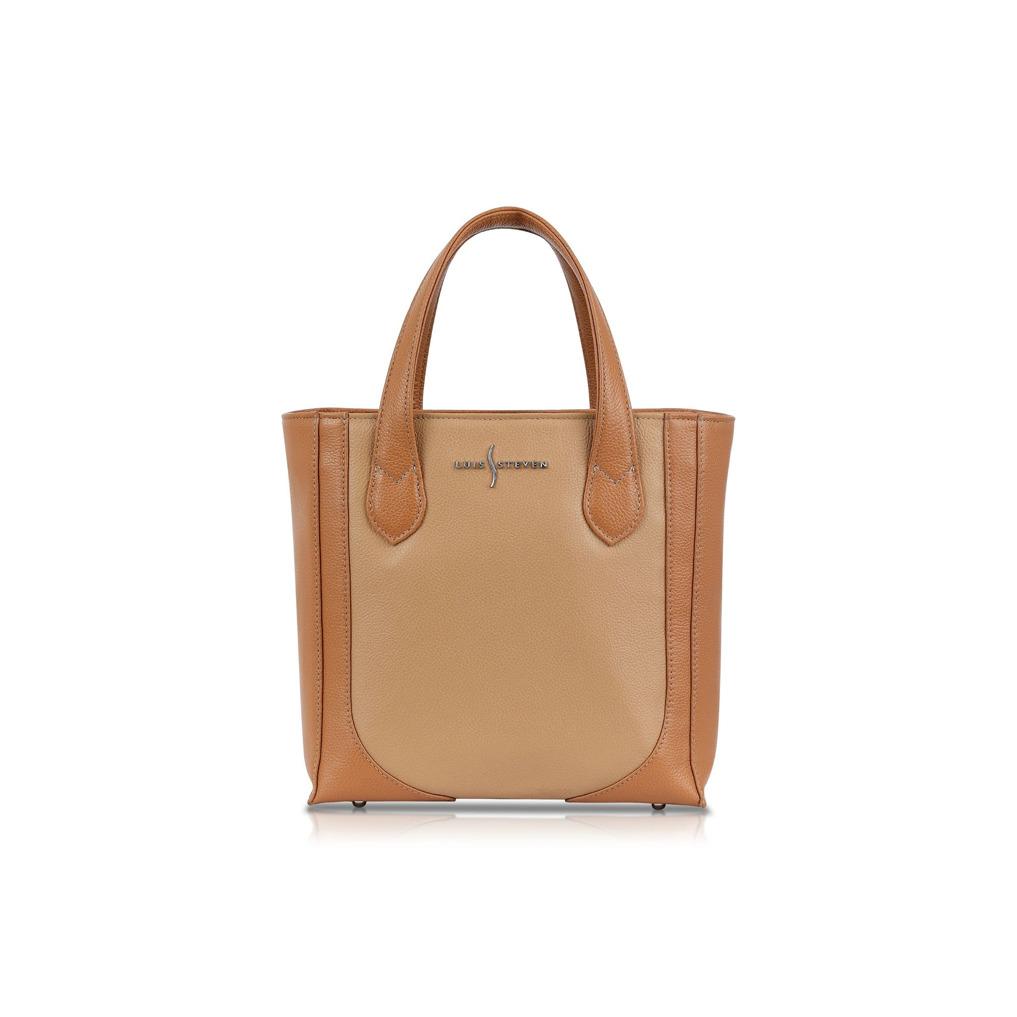 Small Bucket Tote- Tan Pebble
